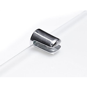 BSM Marketing 5 5/6", 1/4" Thickness Toughened Glass Corner Shelf for Bathroom Bedroom Office with Chrome Finish Shelf Supports