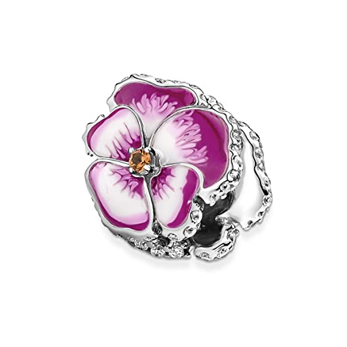 Pandora Pink Pansy Flower Charm Bracelet Charm Moments Bracelets - Stunning Women's Jewelry - Gift for Women in Your Life - Made with Sterling Silver, Cubic Zirconia & Enamel