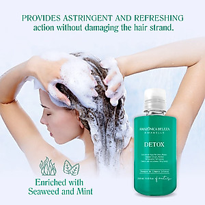 AMAZÓNICA BELEZA AMABELLE Detox Deep Cleansing Shampoo for all Hair Types, Intense Cleaning in Every Pore of the Scalp, 8.45 Oz