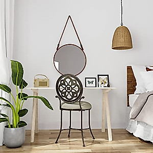 Hillsdale Furniture Marsala Vanity Stool, Gray with Brown highlighting with Cream Fabric