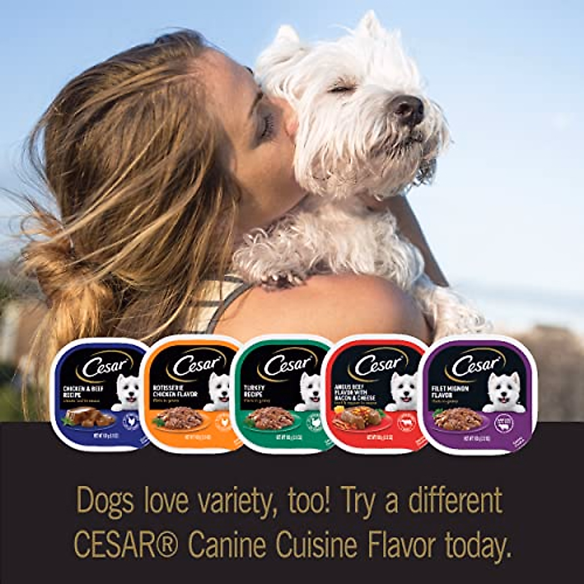 CESAR Wet Dog Food HOME DELIGHTS & Classic Loaf in Sauce Variety Pack, (36) 3.5 oz. Easy Peel Trays