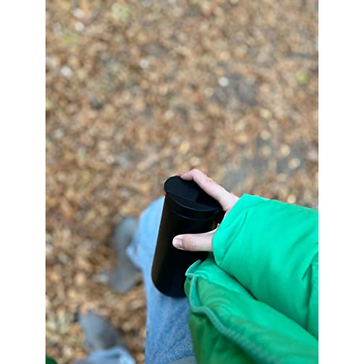 Coffe Cup Thermos for Hot Drinks stainless steel hot and cold white thermos that fits in cup holder 13.5oz/400ml (Black)