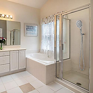 SOKA High Pressure Shower Heads with 6 Spray Setting Massage Spa 6" Showerhead with Handheld Shower Head with Extra Long Hose 59 Inches(5 Feet）And Adjustable Bracket Chrome