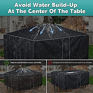 FORSPARK Patio Furniture Covers Waterproof Rectangular, Outdoor Coffee Table Covers Square Heavy Duty -Fits up to 56L×56W×28H Inches