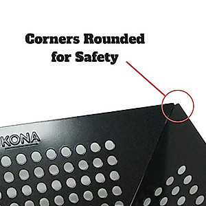 Kona Best Vegetable Grill Basket - Safe/Clean Porcelain Enameled BBQ Grilling Basket (Large 12x12x3 inches) for Veggies, Kabobs, Seafood, Meats