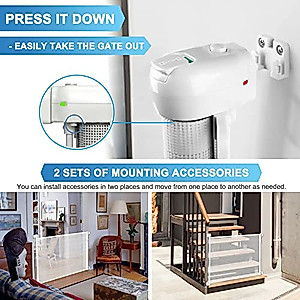 Retractable Baby Gate Extra Wide 35" Tall, Extends to 70" Wide Mesh Pet Gates for Kids or Pets with 2 Sets of Mounting Hardware Indoor Outdoor Wide Baby Gate Dog Gates for Doorways, Stairs (35" x 70")