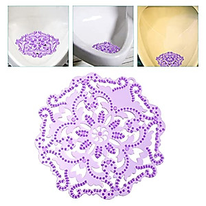 ULTECHNOVO 10pcs Urinal Screen Deodorizer Flower Urinal Pad with Scent Anti- Splatter Urinal Mat Odor Freshener Toilet Supplies for Bathrooms Restrooms Office Purple