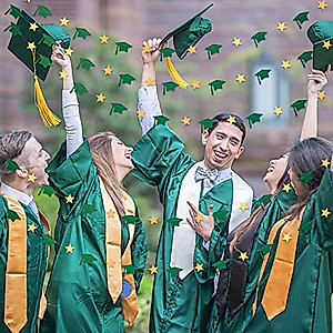 5Pcs Graduation Cap Stars Garland Banner Green & Yellow- Green Graduation Party Decorations 2022,Green and Yellow Party Decorations, Graduation Party Supplies 2022,Graduation Fireplace Mantel Home Decor,Classroom Decor