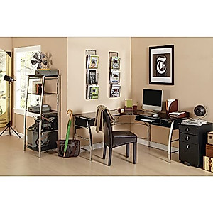 Realspace® Mezza 62"W L-Shape Corner Desk, Black/Chrome