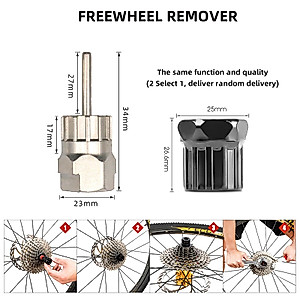 THYWD Bike Repair Tool 5 in 1 kit Set with Crank Puller Removal Tool Bicycle Cassette Freewheel Remover Bottom Bracket Remover Chain Breaker Cutter Black Tool Bag for Shimano Sram Campagnolo etc.