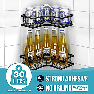 Gocvo Shower Caddy, 5 Pack Triangle Shower Shelves Bathroom Organizer No Drilling Adhesive Shower Wall Shelves Rustproof Stainless Steel Storage Shower Rack