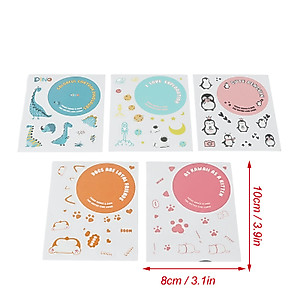 Colored Stickers, PVC 5 Different Designs Camera Stickers for Protective Covers Space Animals Series