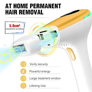 IMENE Painless IPL Hair Remover - Yellow (Ideal for Bikini, Legs, Arms, Armpits - Intense Pulsed Light Technology)