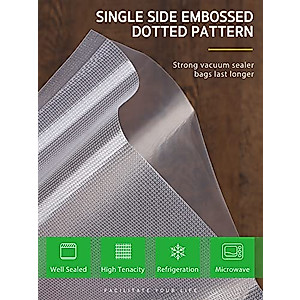 Syntus Vacuum Sealer Bags for Food, 2 Rolls 8" x 50' Commercial Grade Bag Rolls, Food Vac Bags for Storage, Meal Prep or Sous Vide