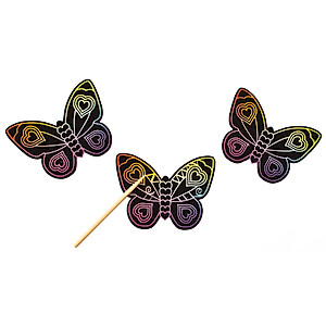 Playhouse Scratch Art Butterfly 28 Card Super Valentine Exchange Pack for Kids