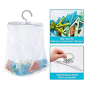 Jophaiipy Plastic Clothes Pins Heavy Duty Outdoor,Colored Clothes Pins with Mesh Clothespin Bag,50-Pack Clothes Pins and Bag Heavy Duty for Laundry Clips