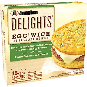 Jimmy Dean Delights Bacon, Spinach, Onion Egg'wich, 4 Count