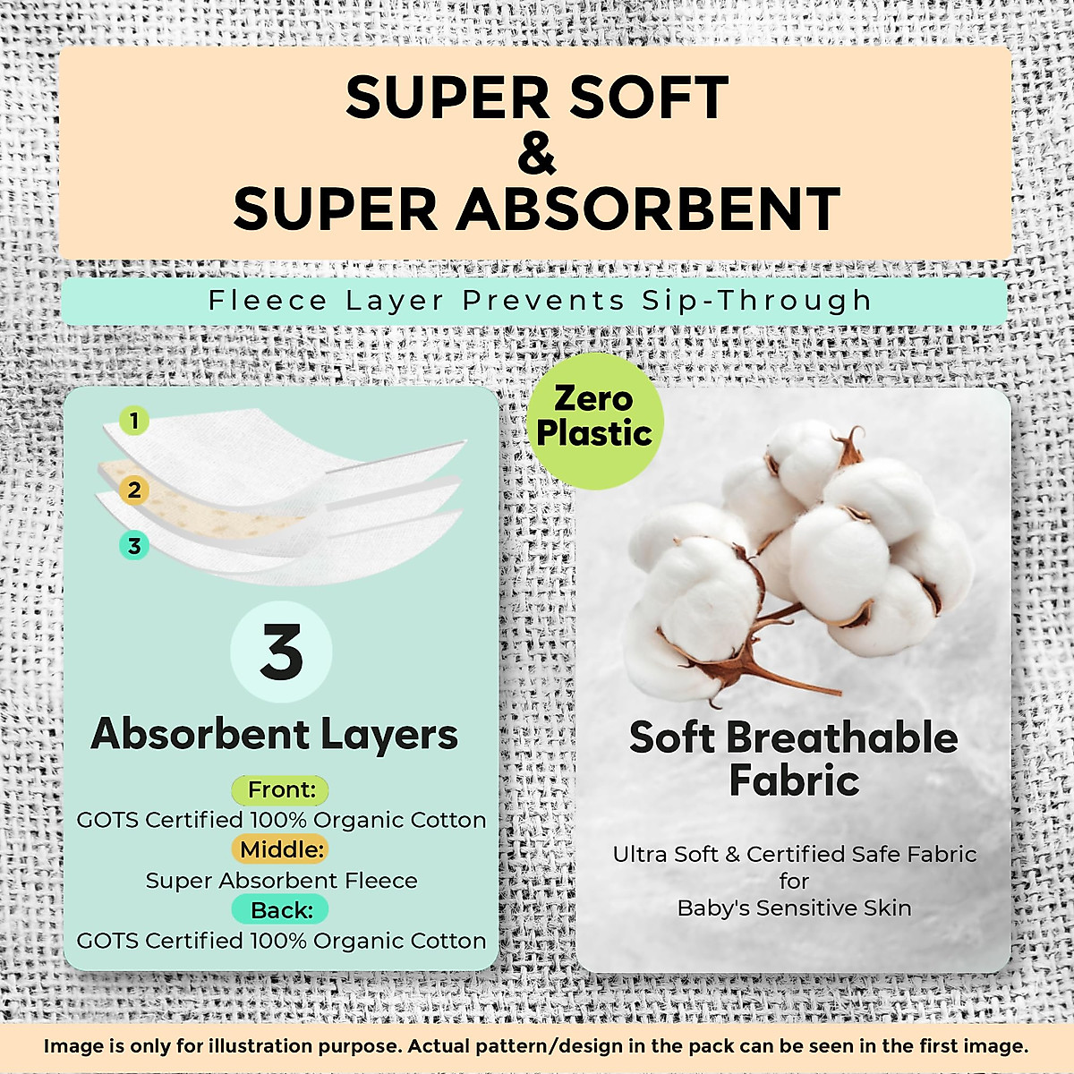 KiddyStar 5-Pack 21”x10” Burp Cloths for Boys & Girls - Absorbent Organic Cotton Burp Cloth for Burping, Spit-up, Drooling, Baby Wipe