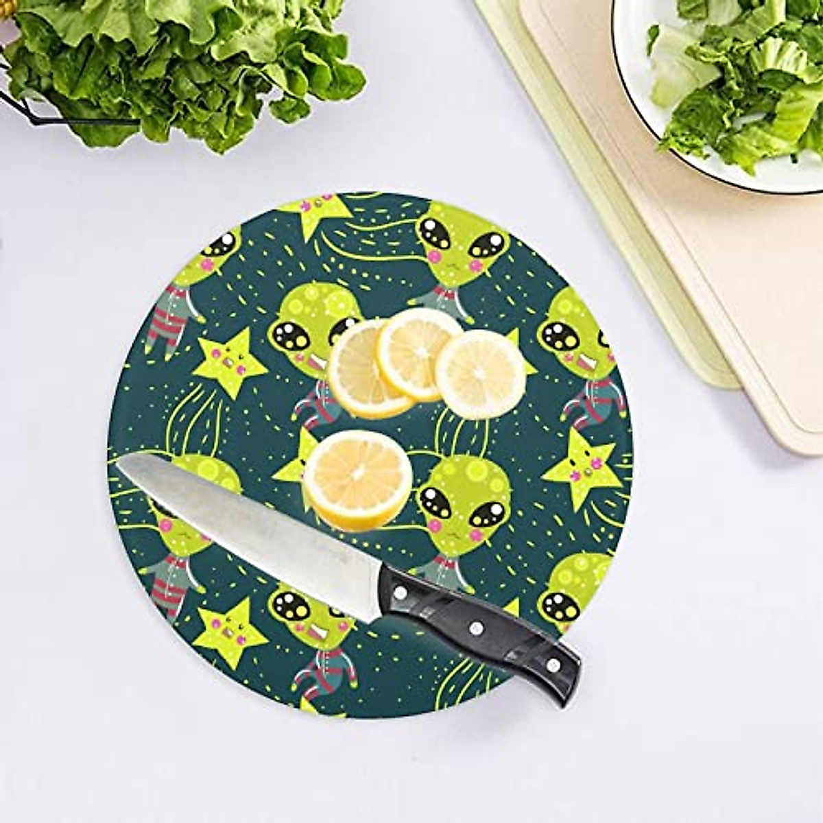 Alien Stars Cutting Board Tempered Glass Chopping Board for Kitchen Hotel