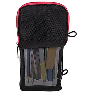 Five Star Pencil Pouch, Pen Case, Fits 3 Ring Binder, Stand 'N Store, Black/Hot Pink (50516)