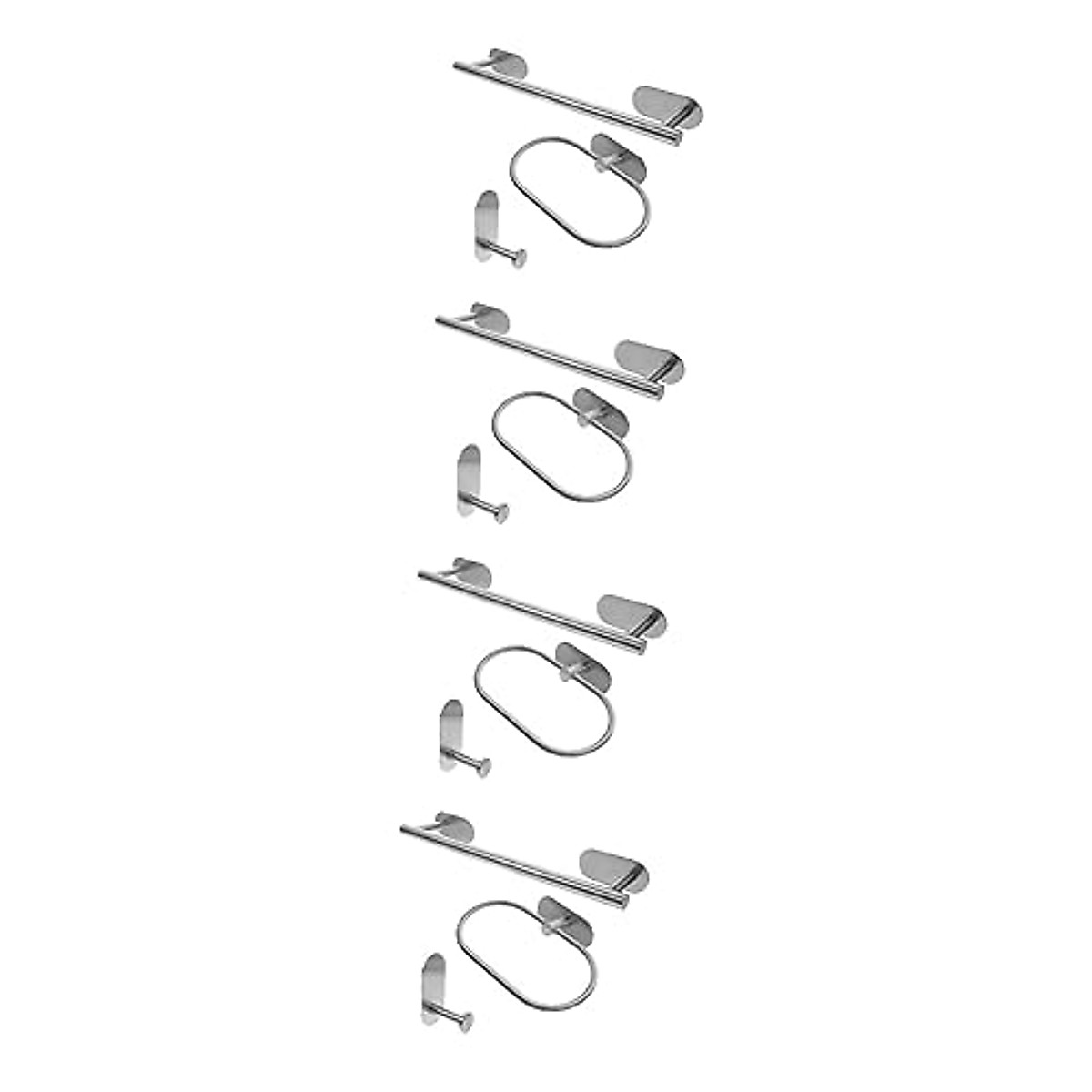 Cabinet Door Towel Holder 4 Sets s Towel Hooks Hanging Rod Hanging Ring Hook up X1 Silver 304 Stainless Steel Towel Ring Stainless Steel Stainless Steel Hook