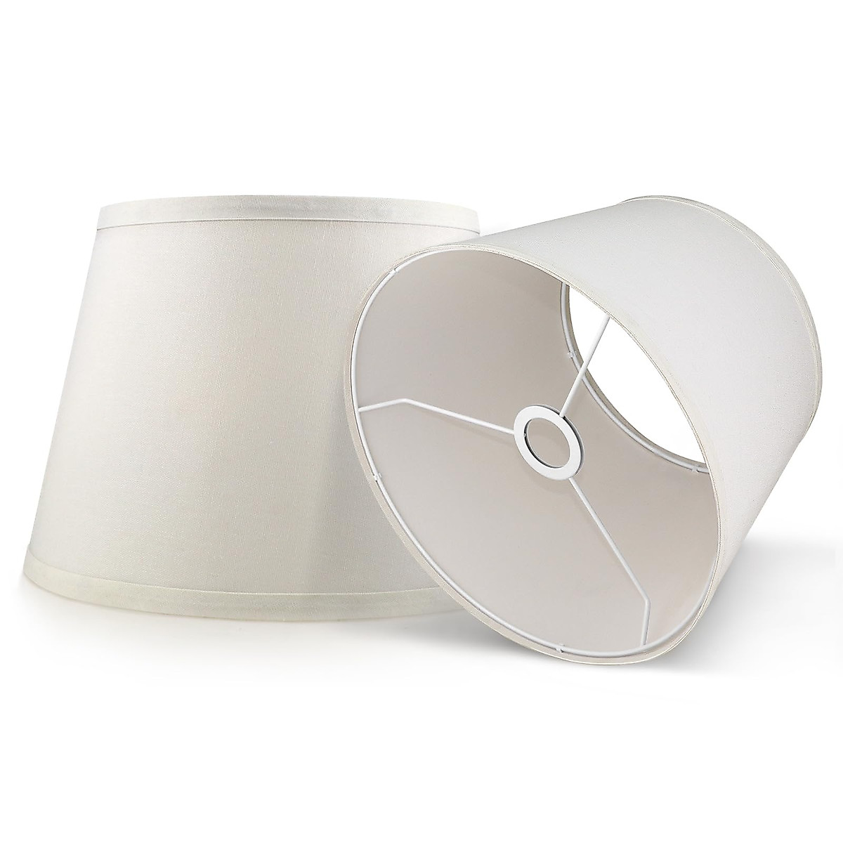 Lamp shades Set of 2, Fabric Lamp Shades for Table Lamps and Floor Light, Medium Lamps Shades 9.5" Top x 13" Bottom x 9" High, Lampshades Natural Linen Hand Crafted