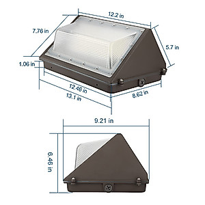 DAKASON (2 Pack) LED Wall Pack 120W with Dusk-to-Dawn Photocell, Replaces 400W HPS/MH, 5000K 15600lm 100-277Vac, Commercial Grade IP65 Waterproof Outdoor Lighting Fixture for Garage, ETL Listed