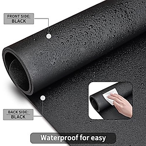 KINGFOM Desk Pad Office Desktop Protecter, PU Leather Desk Mat Blotters Organizer with Comfortable Writing Surface (47.2" x 23.6", Black)