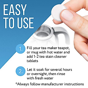 Impresa [10 Pack] Tea Maker Cleaner for Breville BTM100 Tea Maker and More, Safe and Non-Corrosive Tablets Help to Control the Build-Up of Limescale - Tea Maker and Cup Stain Remover
