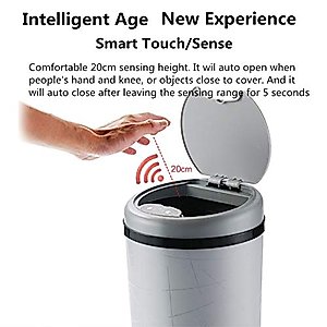 WENLII 11L Intelligent Trash Can Automatic Touchless Induction Motion Sensor Kitchen Wide Opening Sensor Waste Garbage Bin