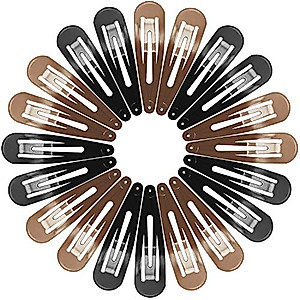 Women Hair Clips, Funtopia 40 Pcs 7cm / 2.8 Inch Long No Slip Metal Hair Clips Large Snap Hair Clips Barrettes Hairpins for Thick Hair (Brown, Black)