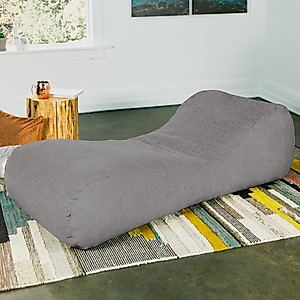 Jaxx Arlo Chaise Lounger Bean Bag Chair - Premium Chenille, Grey