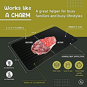 Meat Defroster Tray; Quick Thaw Defrosting Tray for Frozen Meat, Fruit & Vegetables; Large & Fast Defrosting Tray for the Whole Family; Thawing Tray Thaws Frozen Food in Minutes; Great Kitchen Gift