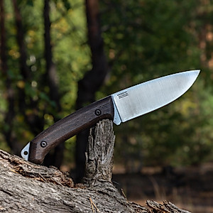 BPS Knives Savage Bushcraft Knife Full Tang Camping Knife with Leather Sheath Carbon Steel Knife, Outdoor Fixed Blade Knife, Bush Survival Knives Gift for Men, Camp Gear