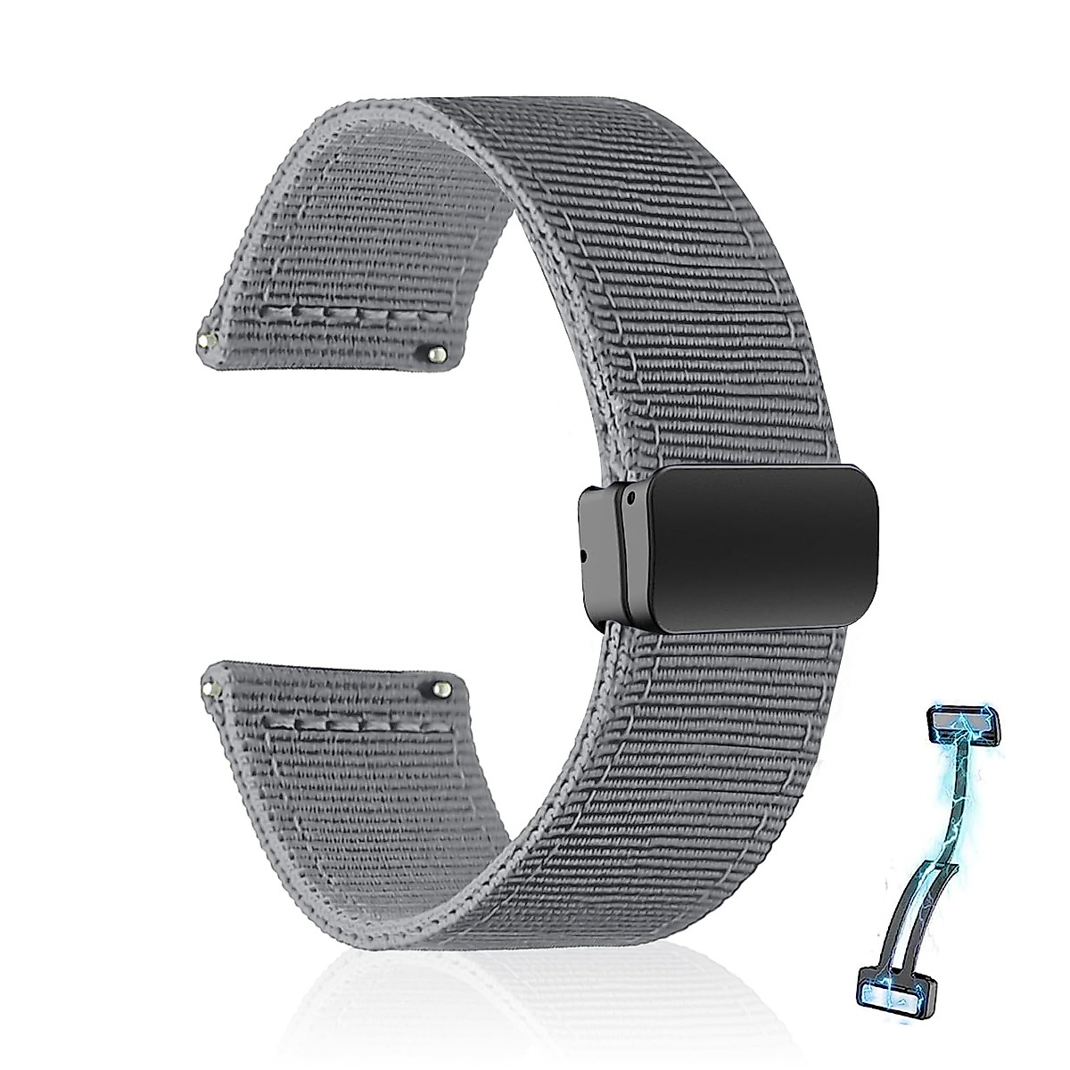20mm Watch Band Compatible with Samsung Galaxy Watch 6 Band 40mm 44mm, Galaxy Watch 6 Classic Bands 43mm 47mm, Nylon Quick Release Replacement Strap with Magnetic Buckle for Women Men