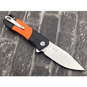 TwoSun Folding Knife 14C28N Blade 420 Steel / G10 Handle Pocket Knife TS515-14C28N-Satin