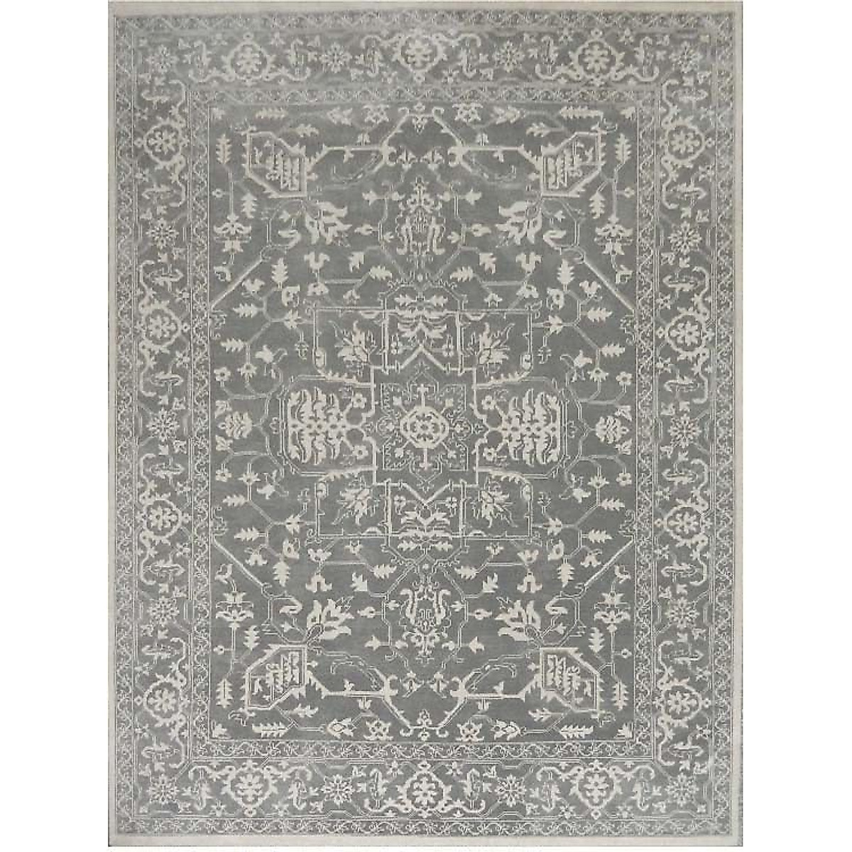 8' x 10' Gray New OUSHAK Rug Handmade Wool Capret#75795