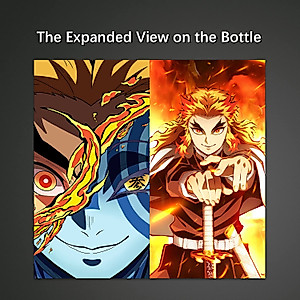 G-Ahora Anime Slayer Water Bottle,Anime Water Bottle Cup,Smart Temp Display Reusable Water Bottle 500ml (Rengoku WB)