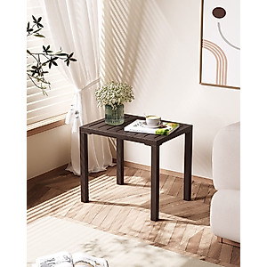 Crestlive Products Outdoor Side Table,Aluminum Rectangular Side/End Table, Small Patio Coffee Bistro Table for Outdoor Indoor (Brown)