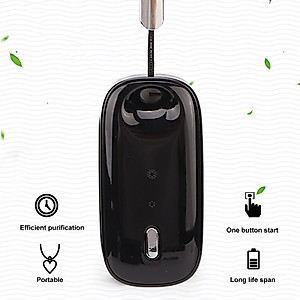 Portable Air Purifier Necklace, Wearable Negative Ionizer Air Cleaner Ultra Quiet Hanging Neck, Multifunctional Portable Air Freshener for Travel Party Kids Pet (Silver)