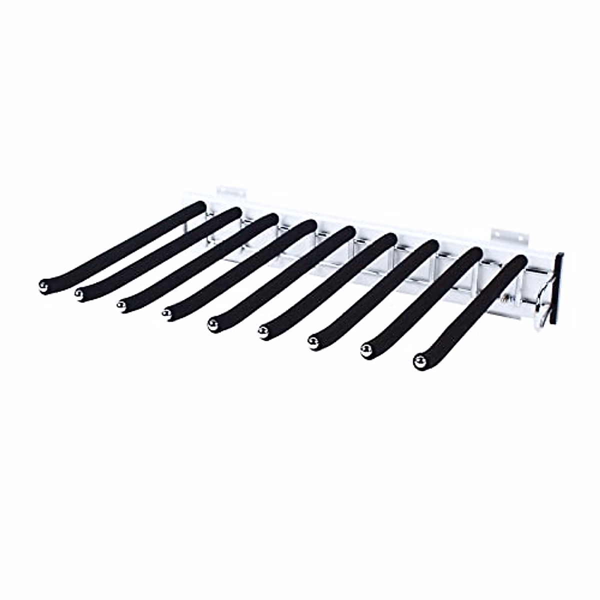 Pull Out Trouser Rack Closet Pants Hanger 9 Arms Slide Out Pants Storage Holder,Steel Closet Organizer Rack for Pants 18.11x12.83in，Right Side Mount