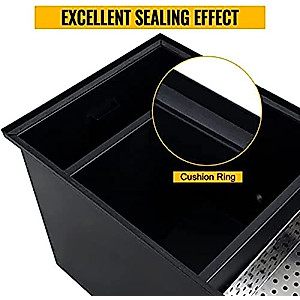 Commercial Grease Interceptor Trap 70 Lb - Carbon Steel Grease Trap Under Sink For Restaurant Cafe - Under Sink Grease Trap 4-35 GPM - Waste Water Oil-water Separator For Restaurant,50 LB