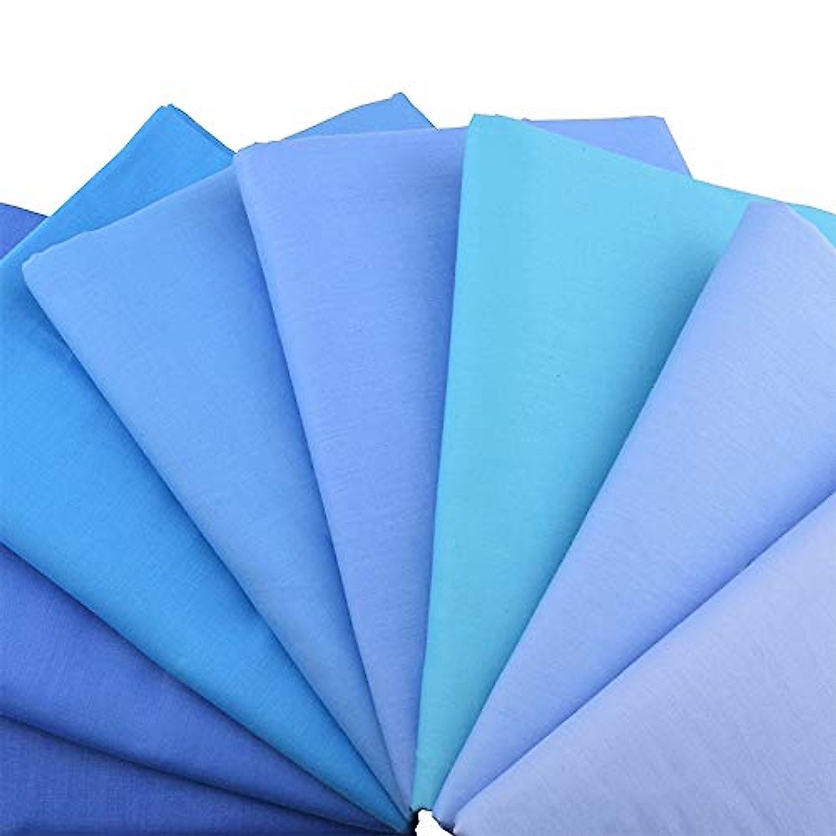 Solids Blues 8 Fat Quarters Quilting Fabric Bundles, Precut Cotton Fabric for Sewing Crafting,(Solids Blue)