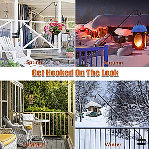 IVOODi Heavy Duty Deck Hook-Deck Railing Plant Hanger, 29 to 43 Inch Extended Bird Feeder Hanger W/Double Clamps,Versatile Deck Shepherd Hook for Hanging Bird Feeders,Lanterns,Planters etc.