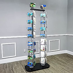 FixtureDisplays® DVD, CD, BlueRay, Literature,Greeting Card Postcard Rack Display High Capacity 64 Adjustable Pockets 5.1" to 10.6" Wide, up to 8" Tall Cards 11875NEWNPF
