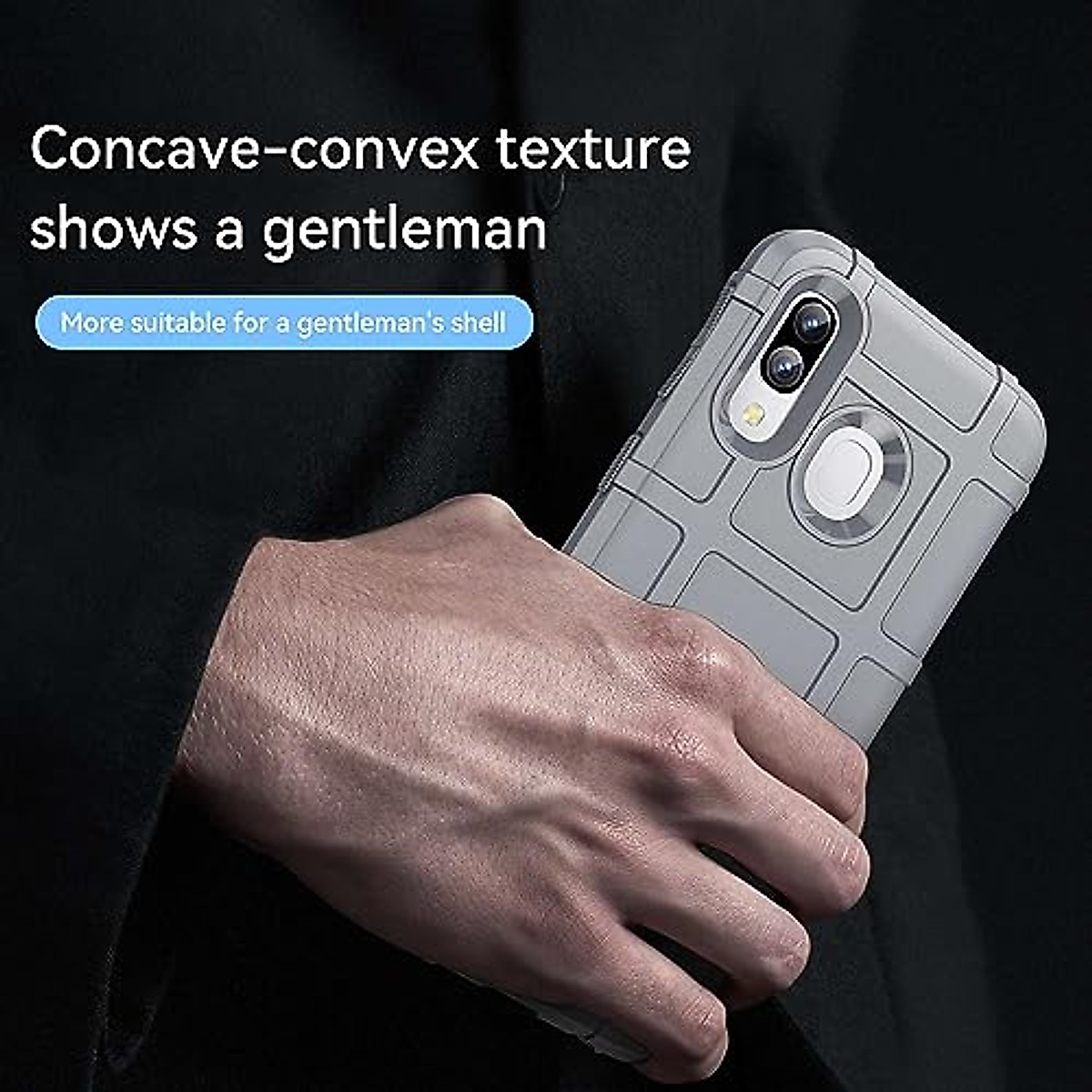 Phone case for Samsung Galaxy A40,Refined Carbon Fiber,Anti-Fall,Anti-Fingerprint,360°Full Protection