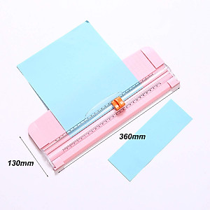 Portable Paper Cutter Guillotine Paper Trimmer Scrapbooking with Security Safeguard for Standard Cutting of A2 A3 A4 A5 Paper, Photos or Labels - Black