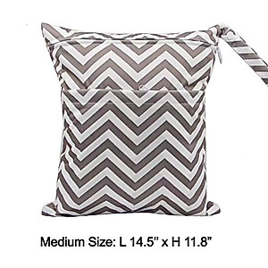 PandaEar (2 Pack Waterproof Wet Dry Bags Reusable Cloth Diaper | Multi-Functional Beach Travel Pool Yoga Gym Bag for Baby Items Swimsuits or Wet Clothes (Multi-Color 1)