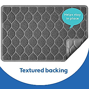 Mighty Monkey Durable Easy Clean Cat Litter Box Mat, Great Scatter Control Mats, Keep Floors Clean, Soft on Sensitive Kitty Paws, Cats Accessories, Large Size, Slip Resistant, 24x17, Graphite