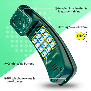 HAPPYPIE Toy Phone for Kids Swing Set Phone Pretend Phones and Learning Education Phone Plastic Telephone Creative Children Play Phone for Toddlers Baby Cell Phone Playhouse Phone (Green)